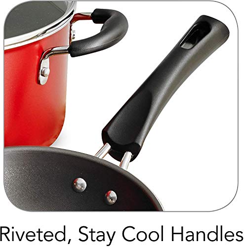 NEW 9-Piece Simple Cooking Nonstick Cookware Set (Red)