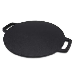 brightalk 12.6-inch cast iron roti tawa, double handled cast iron crepe pan for dosa, tortillas