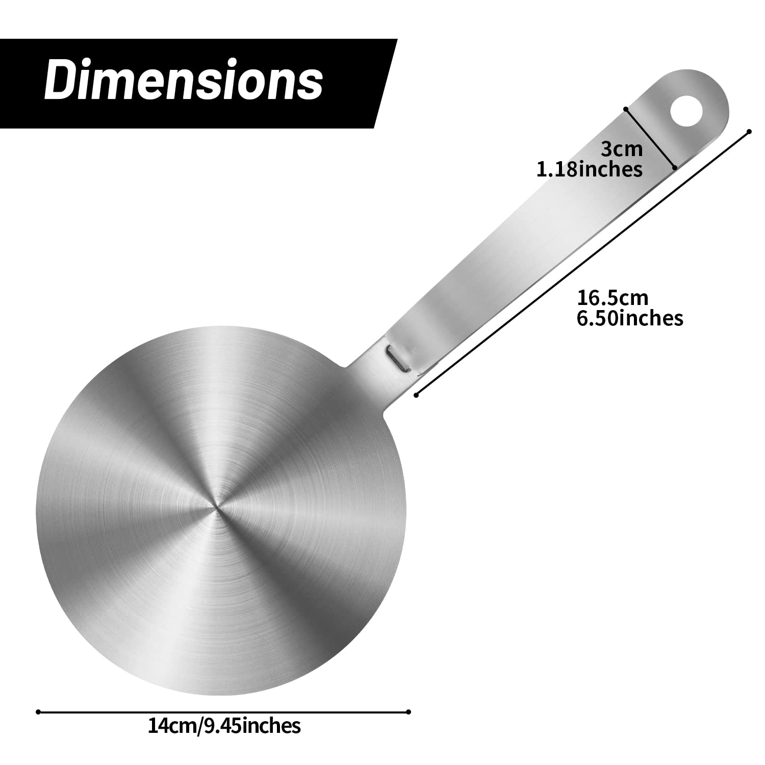 Induction Plate Adapter for Glass Cooktop Heat Diffuser for Electric Gas Glass Stove with Detachable Handle, 5.5 Inches