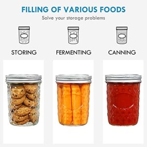 YEBODA 16 oz Mason Jars Wide Mouth Canning Jars 12 Pack Glass Jars with Silver Metal Airtight Lids and Bands for Jam, Honey, Wedding Favors, Shower Favors, Yogurt, Sauces, Overnight Oats