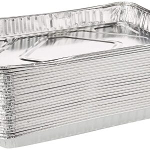 DCS Deals Pack Of 12 1/4-Size (Quarter) Sheet Cake Aluminum Foil Pan– Extra Sturdy and Durable – Great for Bake Sales, Events and Transporting Food - 12-3/4" x8-3/4 x 1-1/4"