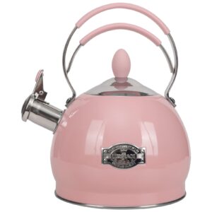 whistling tea kettle stainless steel teapot, teakettle for stovetop induction stove top, fast boiling heat water tea pot 2.6 quart