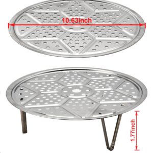 11-Inch Round Stainless Steel Steamer Rack, Pressure Cooker Canner Rack, Insert Stock Pot, Steaming Tray Stand, Cooking Toast Bread Salad, Easy to clean(2 Pack)