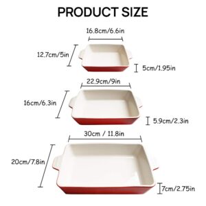 Sweejar Ceramic Bakeware Set, Rectangular Baking Dish Lasagna Pans for Cooking, Kitchen, Cake Dinner, Banquet and Daily Use, 11.8 x 7.8 x 2.76 Inches of Casserole Dishes (Navy)