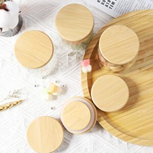 Oui Yogurt Jar Lids - 6 Pack Oui Lids- Natural Bamboo Wood with Silicone Sealing Rings, For 5 Oz Oui Yogurt Jars