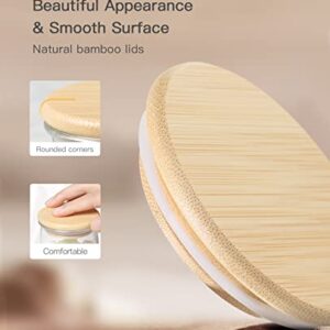 Oui Yogurt Jar Lids - 6 Pack Oui Lids- Natural Bamboo Wood with Silicone Sealing Rings, For 5 Oz Oui Yogurt Jars