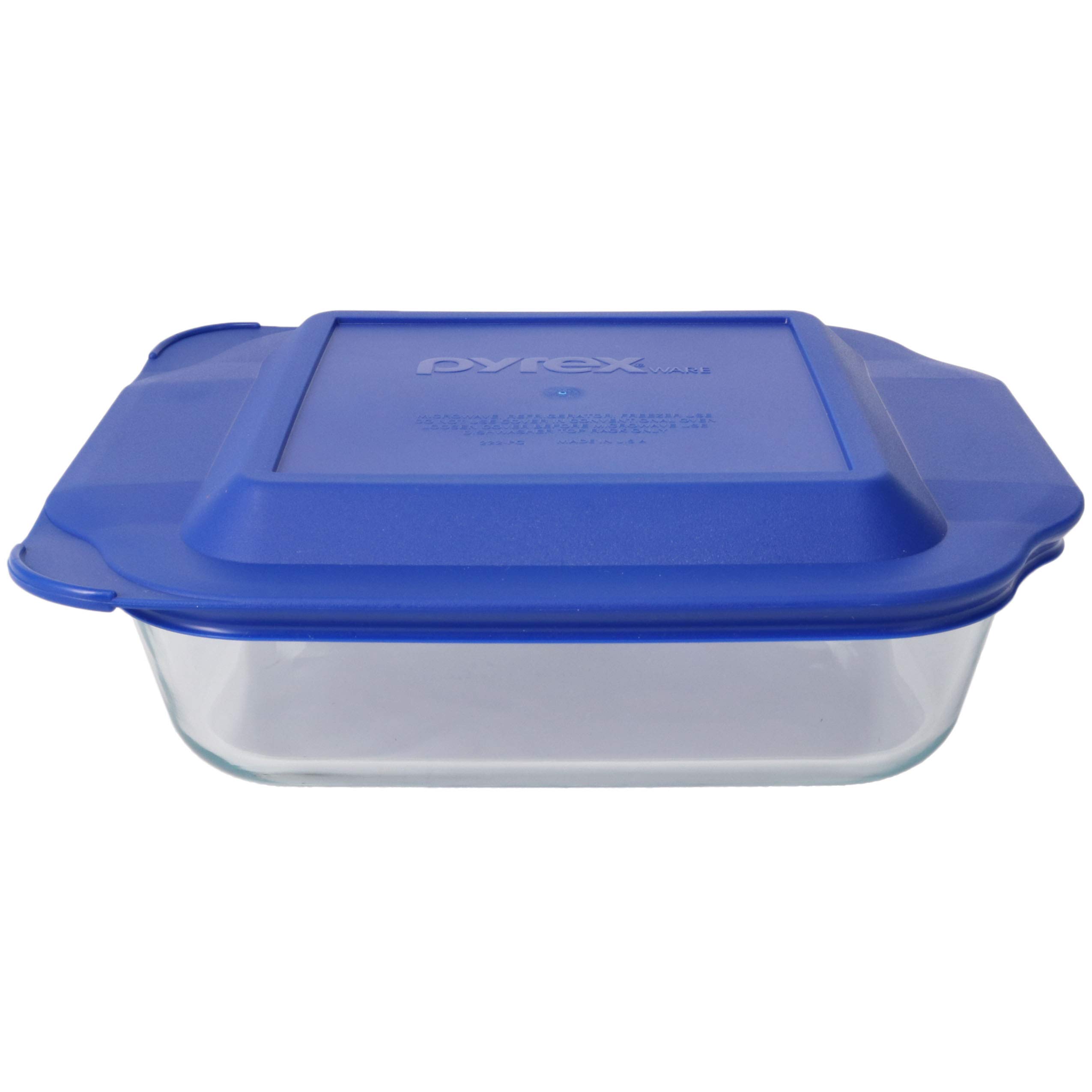 Pyrex 8" Square Baking Dish with Blue Plastic Lid