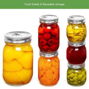 ANEWSIR Mason Jars Variety Pack (Set of 14), Regular Mouth Canning Jars with Lids and Bands, Spilte-Type, 32oz 2 Pack, 16oz 6 pack and 8oz 6 pack