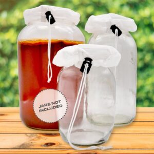 Grow Your Pantry Kombucha Jar Covers | 3-Pack Premium Quality Fermentation Lid Bowl Covers for Brewing Kombucha | Can Fit on Jar Mouths Up to 120mm Wide (Kombucha Jars Not Included)