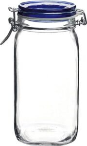 bormioli rocco fido jar - 1.5 liter (50.75 oz.) - blue lid