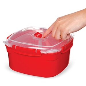 Sistema Microwave Collection Steamer, Medium, 83.5 oz./2.4 L, Red