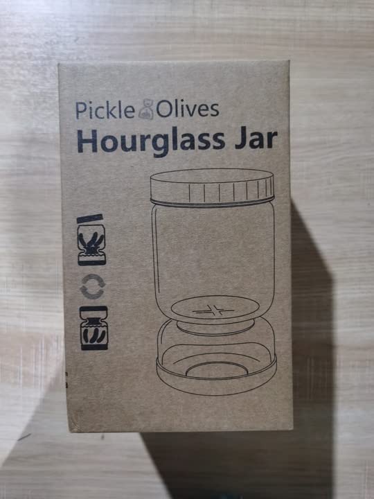 WhiteRhino Glass Pickle Jar,34oz Olive Hourglass Jar with Strainer,Airtight Glass Jar Pickle Juice Separator Jar Pickle Flip Jar for Gherkin Jalapeno