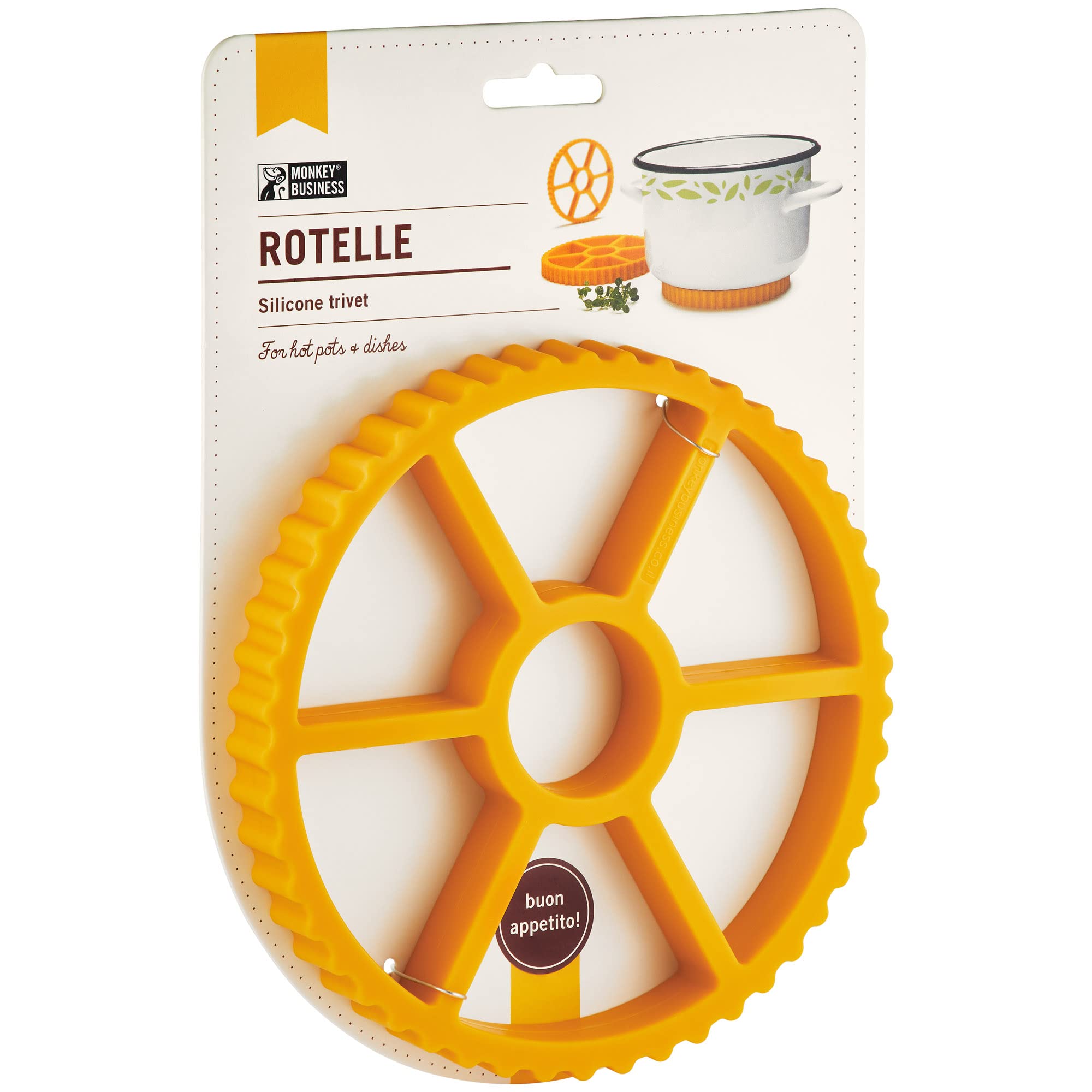 Fun Rotelle-Shaped Silicone Trivet/Hot Pads for Kitchen from a Series of Pasta-Inspired Kitchen Gadgets | Cool Hot Pads to Protect The Countertop | Original Kitchen Accessories | by Monkey Business