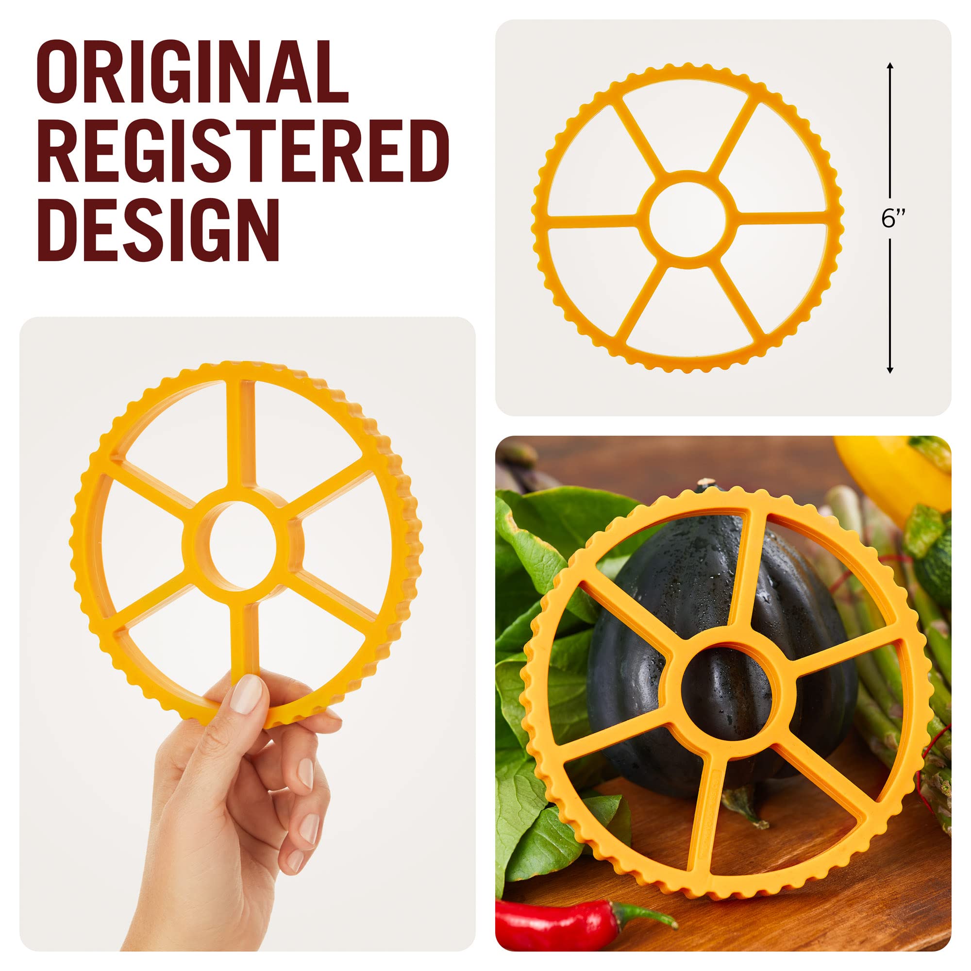 Fun Rotelle-Shaped Silicone Trivet/Hot Pads for Kitchen from a Series of Pasta-Inspired Kitchen Gadgets | Cool Hot Pads to Protect The Countertop | Original Kitchen Accessories | by Monkey Business