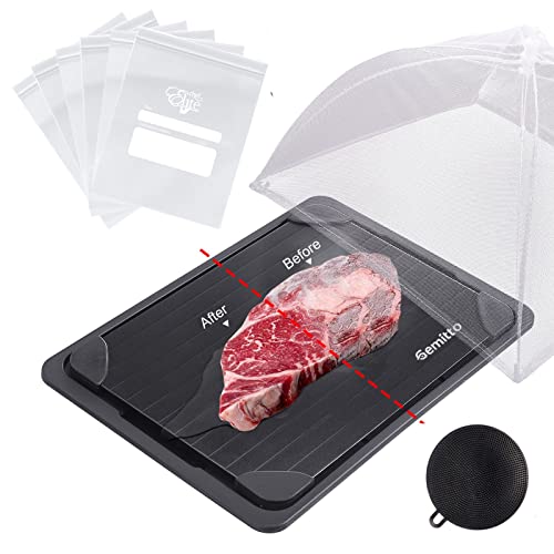 GEMITTO Defrosting Tray for Frozen Meat, Rapid Thawing Plate for Fast Defrosting Frozen Food, Quick Safe Food Defroster Thawing Board for Meat Pork Beef Fish