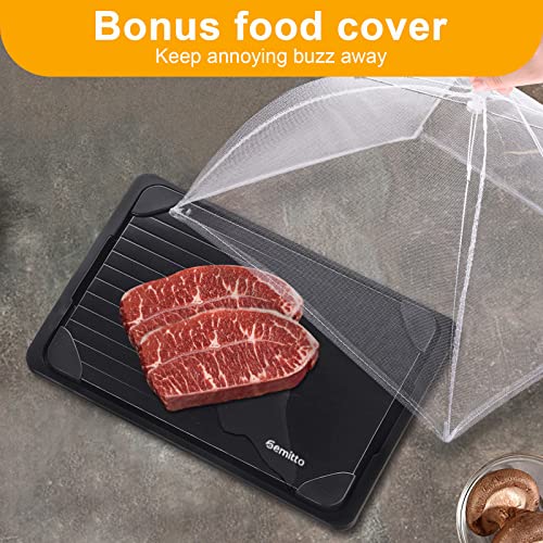 GEMITTO Defrosting Tray for Frozen Meat, Rapid Thawing Plate for Fast Defrosting Frozen Food, Quick Safe Food Defroster Thawing Board for Meat Pork Beef Fish