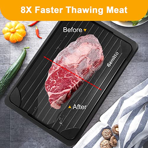 GEMITTO Defrosting Tray for Frozen Meat, Rapid Thawing Plate for Fast Defrosting Frozen Food, Quick Safe Food Defroster Thawing Board for Meat Pork Beef Fish