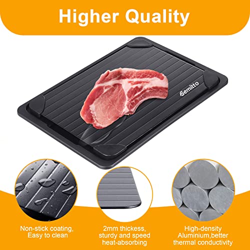 GEMITTO Defrosting Tray for Frozen Meat, Rapid Thawing Plate for Fast Defrosting Frozen Food, Quick Safe Food Defroster Thawing Board for Meat Pork Beef Fish