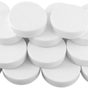 Regular Mouth Plastic Mason Jar Lids, Unlined (24-Pack); Standard Size 70-450 White Plastic Caps for Mason Jars