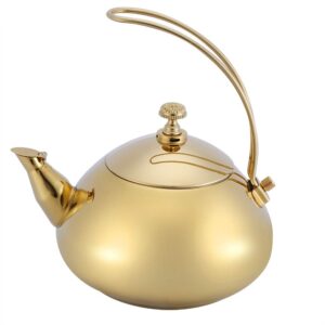 classical kettle, 1.5l stainless steel gold durable teakettle fast water heating boiling pot teapot for home kitchen office cafe shop (gold)