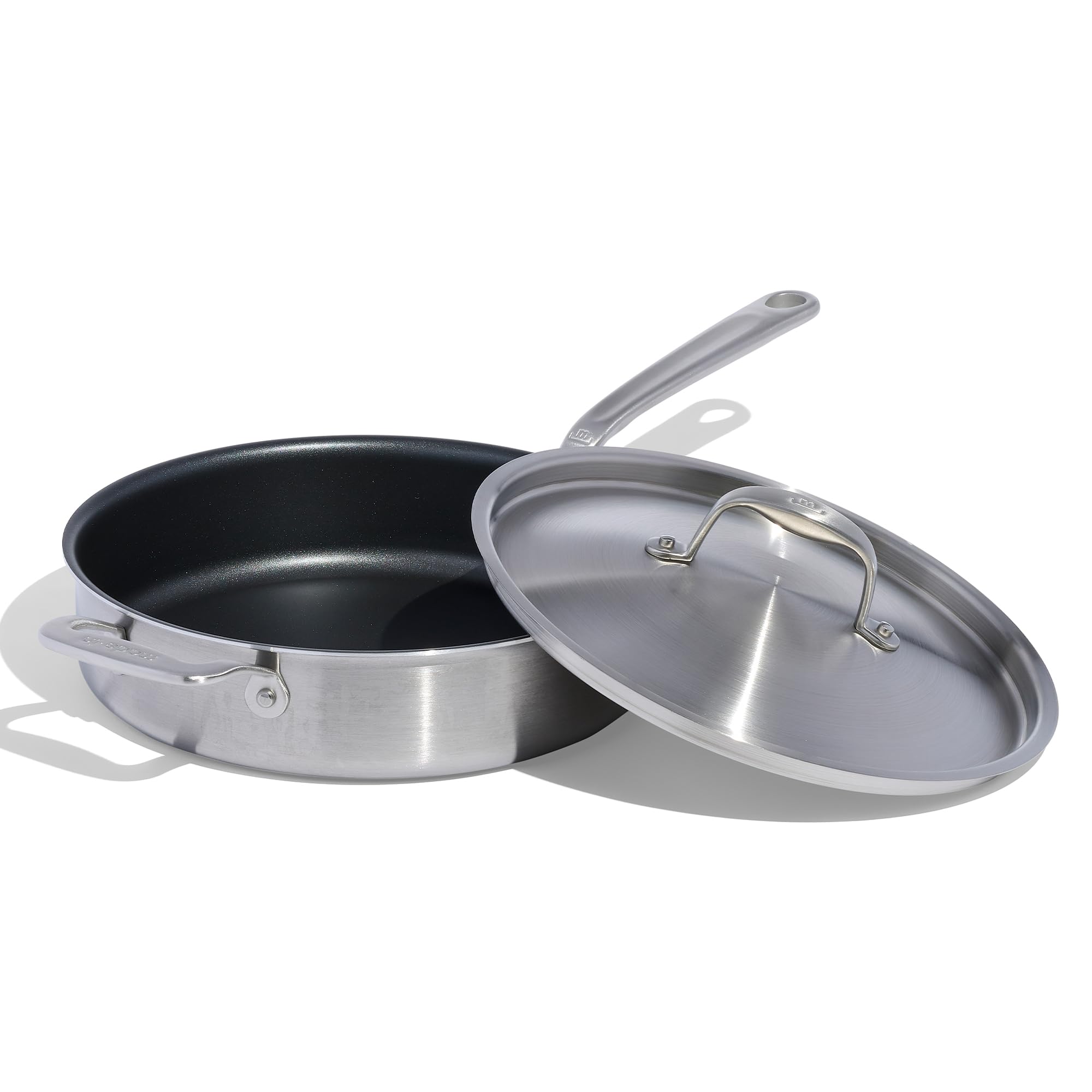 Made In Cookware - 3.5 Quart Non Stick Saute Pan With Lid - 5 Ply Stainless Clad - Professional Cookware - Crafted in Italy - Induction Compatible