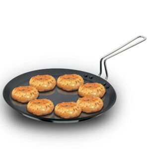 futura non-stick flat tava griddle, 30 cm, black