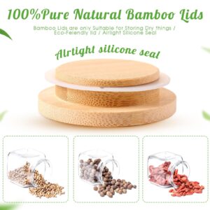 Oui Yogurt Jar Lids Set Bamboo Wood Lids with Silicone Sealing Rings Storage Canning Jar Bamboo Lids Wide Mouth Jar Lids Oui Lids for Nice Sealing Airtight Fit (12)