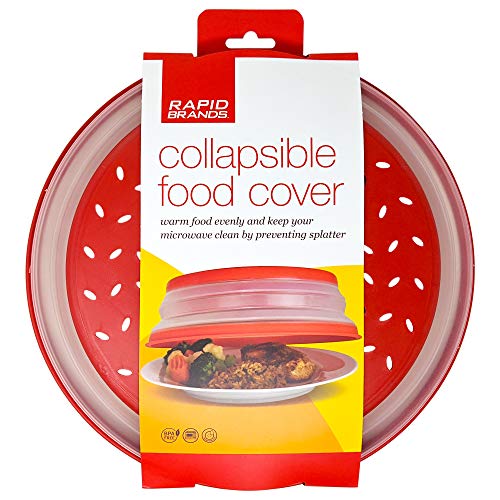 Rapid Brands Microwave Splatter Cover | Collapsible and Reusable Food Cover | Home, Dorm, Office, and Apartment Essentials | Dishwasher-Safe, Microwaveable, and BPA-Free