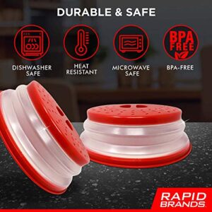 Rapid Brands Microwave Splatter Cover | Collapsible and Reusable Food Cover | Home, Dorm, Office, and Apartment Essentials | Dishwasher-Safe, Microwaveable, and BPA-Free