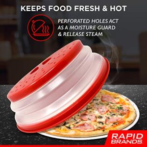 Rapid Brands Microwave Splatter Cover | Collapsible and Reusable Food Cover | Home, Dorm, Office, and Apartment Essentials | Dishwasher-Safe, Microwaveable, and BPA-Free