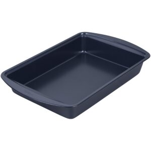 Wilton Non-Stick Diamond-Infused Navy Blue Oblong Baking Pan with Cover, 9 x 13-inch