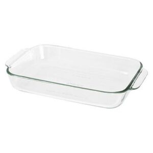 pyrex basics 2 quart glass oblong baking dish, clear 7 x 11 inch (pack of 2)