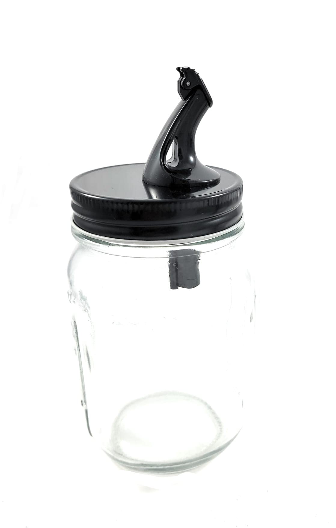 AmeriPour Black - Mason Jar Pour Spouts With Flap For Moonshine And Whiskey - Made 100% In The USA. Free Flow Mason Jar Spouts That Don't Leak. A Perfect Pour Everytime. 2 Pack (Regular Mouth - Flap)