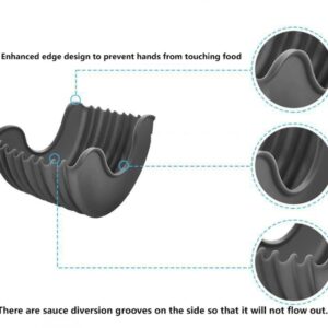 YFEIQI Contact-Free Burger Holder Clip, Retractable-Reusable-Washable Food Grade Silicone Hamburger/Sandwich Clip, Burger Holder Box