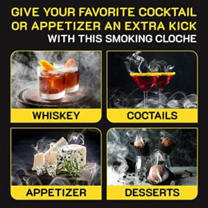 Smoking Gun Accessory Glass Cocktail lid 8.5" x 5.8" - Smoke infuser Cover Lid for Cocktail Smoker - Dome for Cold Smoke, Smoking Cloche for Drinks