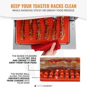 Toaster Oven Air Fryer Reusable Mats Accessories 12 x 13 XL Compatible with Gowise, Kitchenaid, Emeril Lagasse, Ninja, Kalorik + More, Large Countertop Oven Dehydrator Liners, Easy Clean & Food Safe