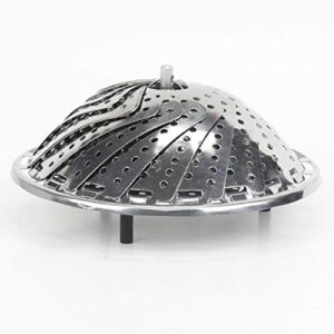 Chef Craft Classic Steamer Basket, 6 inch Diameter 9.5 inch Expanded, Stainless Steel