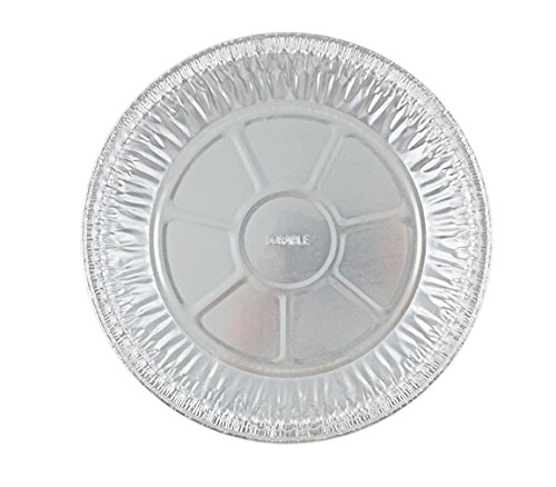 PACTOGO 9" Aluminum Foil Pie Pans 1 1/4" Extra Deep with Clear Dome Lids - Made in USA Disposable Tins (Pack of 10 Sets)