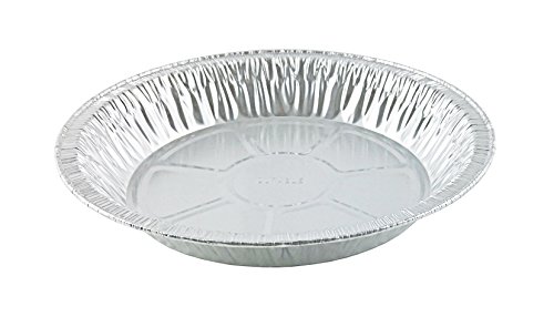 PACTOGO 9" Aluminum Foil Pie Pans 1 1/4" Extra Deep with Clear Dome Lids - Made in USA Disposable Tins (Pack of 10 Sets)