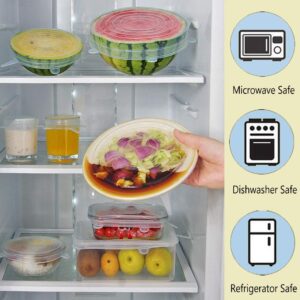 Silicone Stretch Lids Rectangle 12-Pack, Reusable Food Container Lids, BPA-Free, Eco-Friendly Bowl Covers, Microwave, Oven & Dishwasher Safe