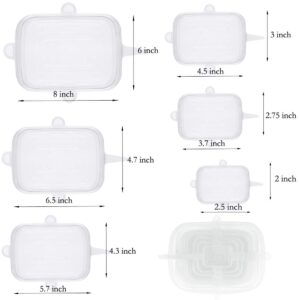 Silicone Stretch Lids Rectangle 12-Pack, Reusable Food Container Lids, BPA-Free, Eco-Friendly Bowl Covers, Microwave, Oven & Dishwasher Safe