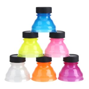 6pcs clear soda can lids, erior can covers reusable bottle snap on top can cover for cool soda drink lid