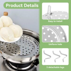 9.5in Steamer Rack, Stainless Steel Round Steaming Tray Canner Steaming Rack Food Vegetable Steam Tray for Pressure Cooker Pot