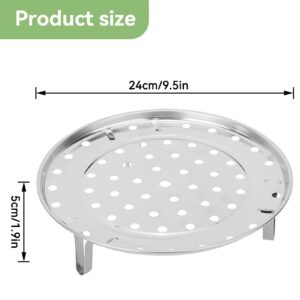 9.5in Steamer Rack, Stainless Steel Round Steaming Tray Canner Steaming Rack Food Vegetable Steam Tray for Pressure Cooker Pot