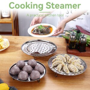 9.5in Steamer Rack, Stainless Steel Round Steaming Tray Canner Steaming Rack Food Vegetable Steam Tray for Pressure Cooker Pot