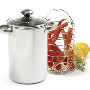 Norpro 573 Stainless Steel Vertical Cooker/Steamer, 3 Piece Set, 10in/25.5cm, as shown