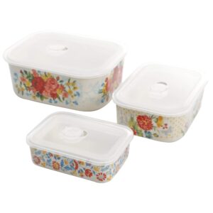 the pioneer woman sweet rose nesting baker set with lids