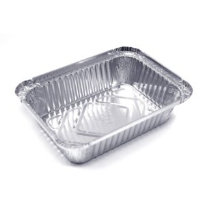 (120 Pack) Premium 1-LB Takeout Pans with Lids - 5.6" x 4.6" x 1.9" l Extra Heavy-Duty l Disposable Aluminum Foil for Catering Party Meal Prep Freezer Drip Pans BBQ Potluck