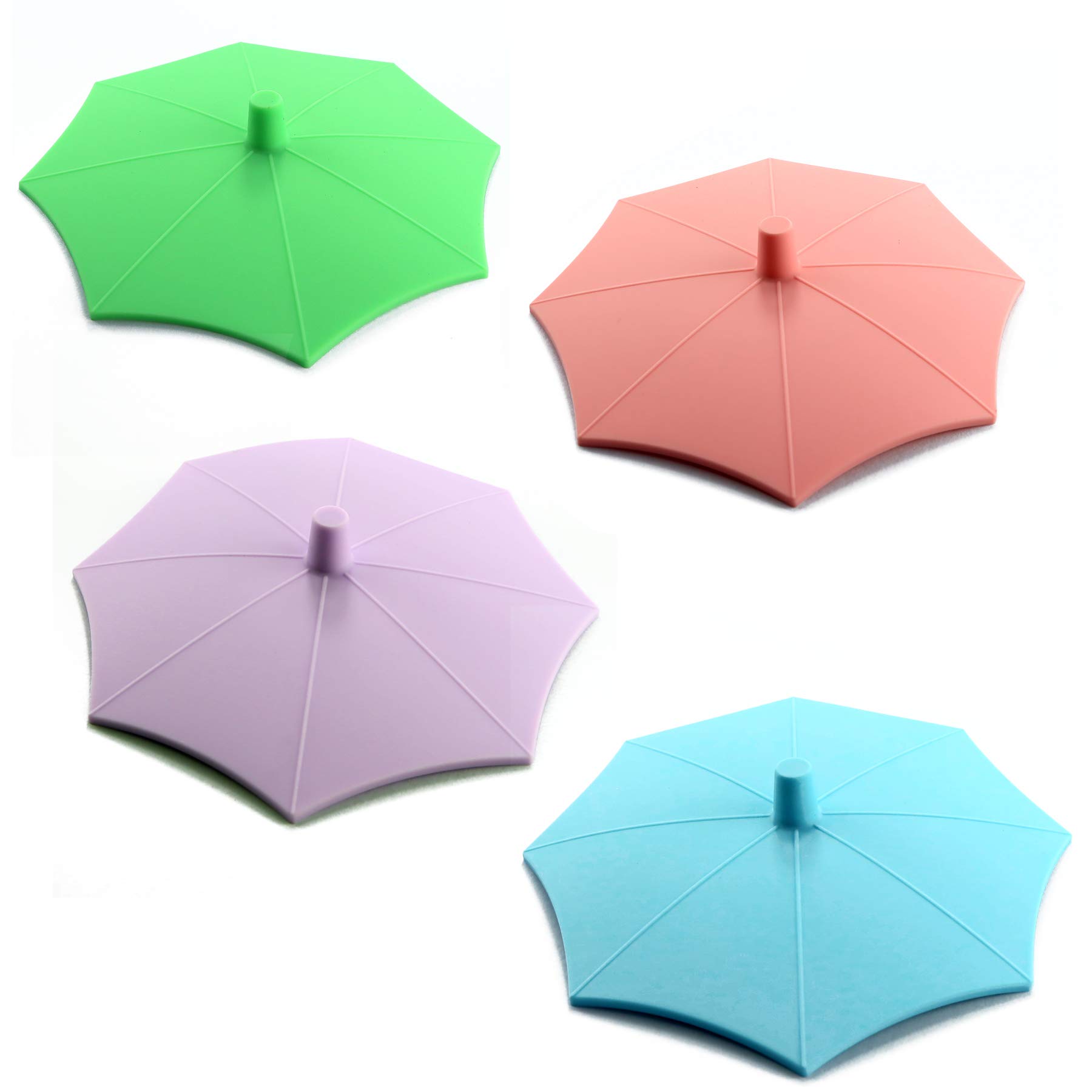 NEW Silicone Umbrella Cup Covers 4-Pack(Upgrade oct. 2020),Food Grade Lids Keep Drinks Warm or Cold Longer, Lids for Mugs, Cups, Tea Pots, Flexible Mug Covers, Cup Lids for Coffee & Tea.(Mix Colour)