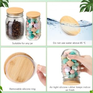 40 Pieces Bamboo Mason Jar Lids Storage Canning Jar Lids 20 Pcs Regular Mouth 20 Pcs Wide Mouth Wooden Mason Jar Lids Reusable Bamboo Lids for Mason Jars for Home Kitchen, 2 Sizes